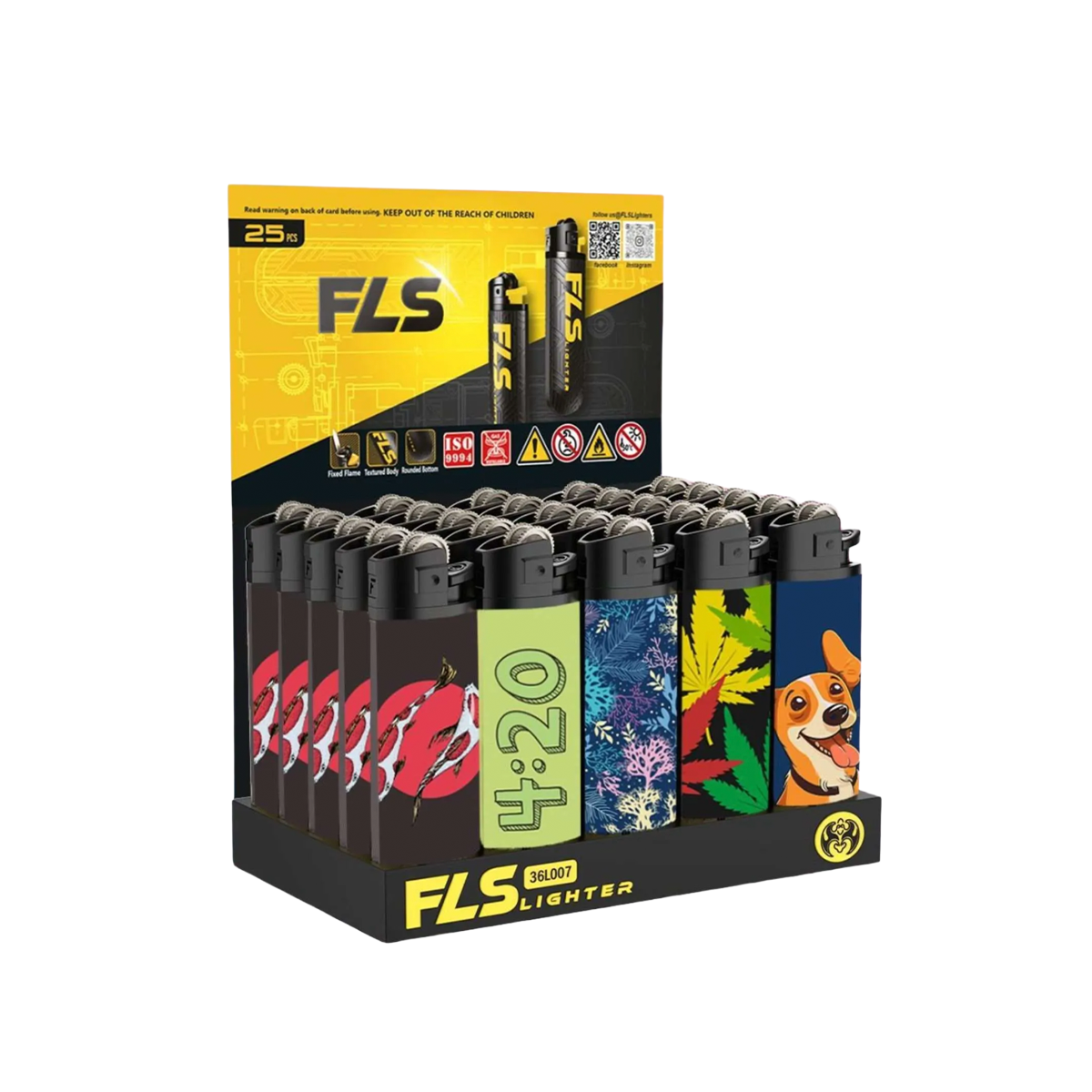 FLS Lighter 25 PSC Per Display – LA Wholesale Kings