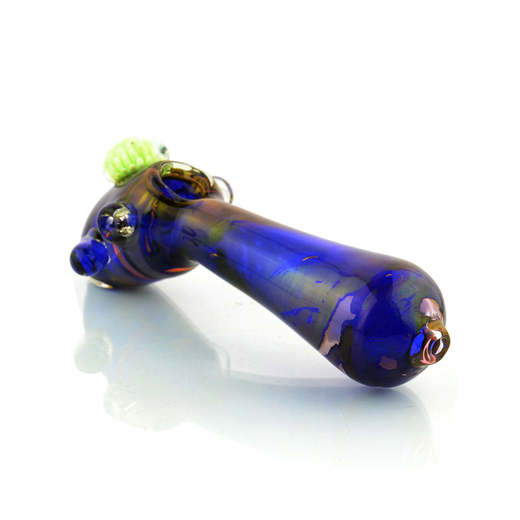 7" Gold Double Tube Locket Electroplated Hammer Spoon Hand Pipe