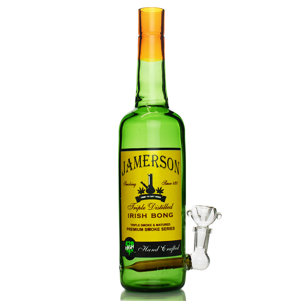 12" Jamerson Liquor Bottle 420 High with 14mm Male Bowl and 14mm Male